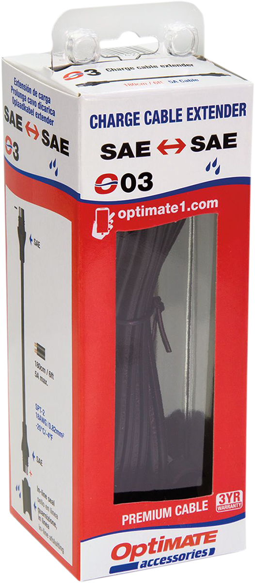 Tecmate Optimate Cable SAE/SAE 6ft/180cm (O-03) – Dualsport Plus