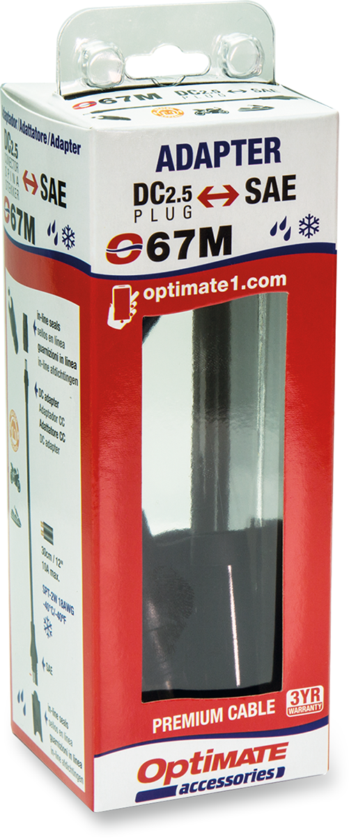 Tecmate Optimate Cable 3 Piece Kit SAE To DC 2.5mm (O-67) – Dualsport Plus
