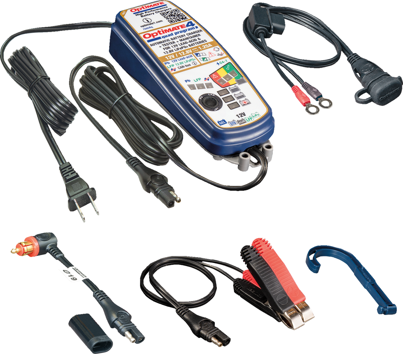 Tecmate Optimate 4 Quad Program Premium Battery Charger/maintainer (TM ...